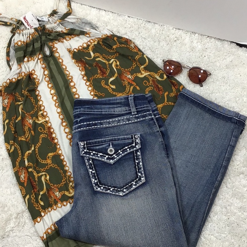 Cato Bling Capris + Tiger Top - Gem